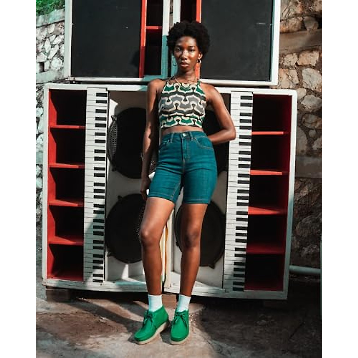 Clarks Women's Wallabee Boot Ankle, Cactus Green Leather, 9