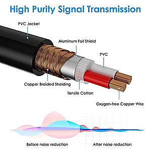 Dacimora 2 Pack 100FT XLR Microphone Cable, Fully Balanced, for Microphone, Mixer, Recording Studio (2Pack,100FT)