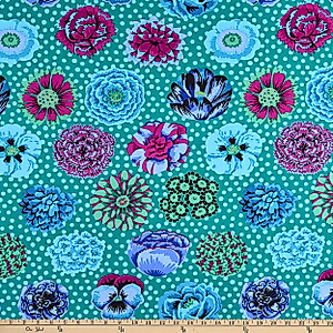 Kaffe Fassett Collective Stash Big Blooms Emerald, Fabric by the Yard
