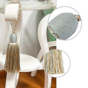 Fenghuangwu 2pcs Tassel Charms Polyester Key Tassels with Loop,DIY Handmade Craft Accessories of Home and Furniture Decoration (Mix Blue)