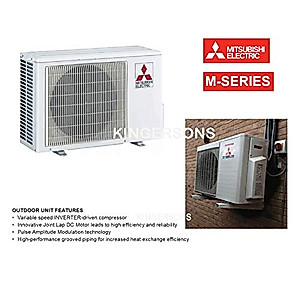 Mitsubishi 24,000 BTU 2 TON Cool & Heat Wall Mounted Ductless Mini Split System SEER 20.5 Energy Efficient Heat Pump System