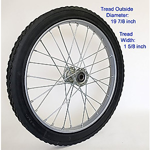 Morgan Cycle Heavy Duty Solid Rubber Cart Wheel and Axel Kit, 20", Chrome