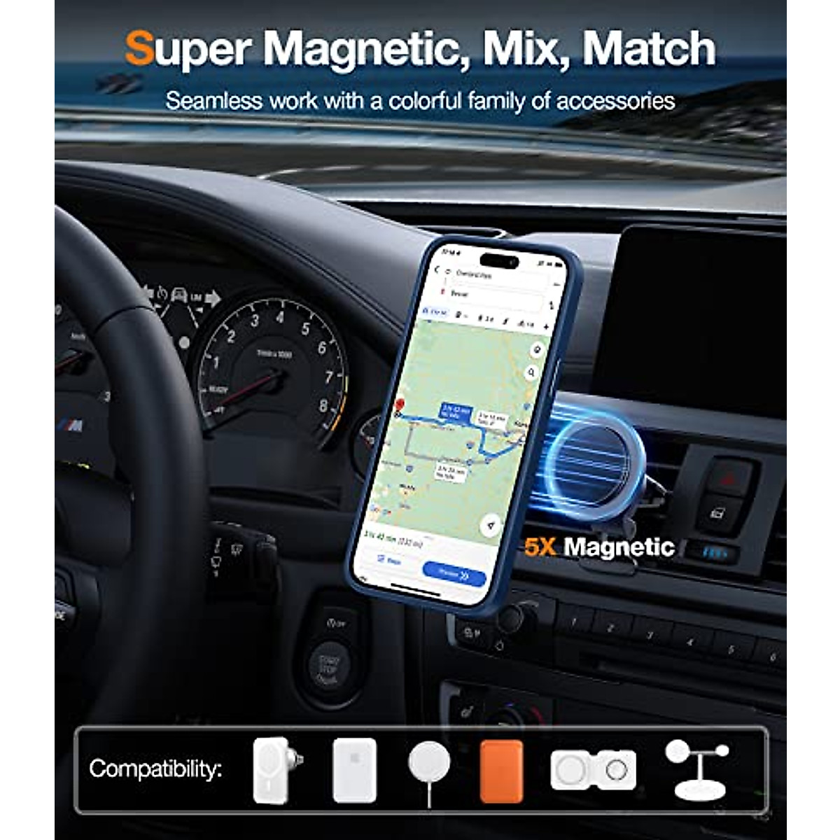 TORRAS 360° Rotatable Ring for iPhone 14 Pro Max Phone Case [Compatible with Magsafe] with Stand, Magnetic Ring Holder Military Grade Shockproof Translucent Back Slim UPRO Ostand Pro, Blue