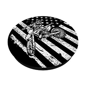 Dirt Bike Motorcycle Motocross Braap US Flag Gift PopSockets PopGrip: Swappable Grip for Phones & Tablets