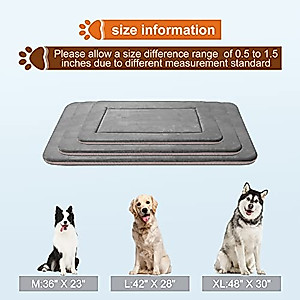 JoicyCo Dog Bed Crate Pad Mat Soft Mattress 42 in Non-Slip Washable Pet Dog Beds for Large Dogs Kennel Pad, Clay Gray L