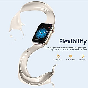 DaQin 8 Pack Sport Bands Compatible with Apple Watch Band 45mm 44mm 49mm 42mm 41mm 40mm 38mm for Women Men, Soft Silicone Waterproof Strap for Apple Watch SE Ultra iWatch Bands Series 8 7 6 5 4 3 2 1