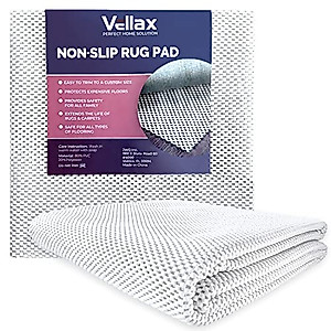 Non-Slip Rug Pad Gripper - 2 x 8 Ft Anti Skid Carpet Mat, Provides Protection for Hardwood Floors and Hard Surfaces, Extra Strong Grip and Thick Padding for Safe and in Place Your Area Rugs & Runners