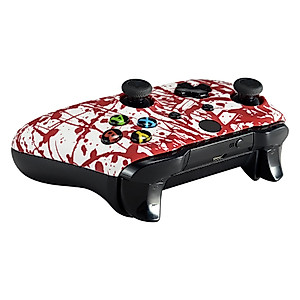 eXtremeRate Blood Spatter Faceplate Cover, Soft Touch Front Housing Shell Case, Comfortable Soft Grip Replacement Kit for Xbox One X S Controller - Controller NOT Included