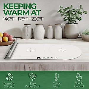 EconoHome Premium Silicone Food Warmer for Parties, Buffet, Holidays - Roll Up Electric Powered Food Warming Tray to Keep Your Food Warm - 3 Heat Levels, Large Surface Area