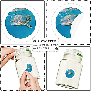 Sea Turtle Stickers (500 PCS), 8 Sea Animal Graphic Cartoon Decal Rolls Self-Adhesive Seals for Kids Girls Boys Teens for Birthday Party Decoration for Water Bottle Laptop Scrapbook Card Envelope
