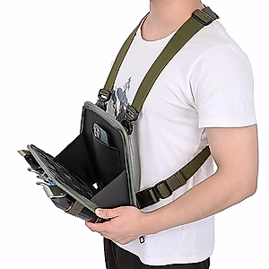 Muserise Leather Fashionable & Functional Chest Rig Bag for Barbers, Stylish Haircut Tools Storage Chest Bag for Barber (Olive)