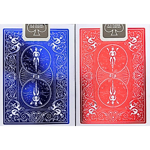 Bicycle Metal Luxe MetalLuxe Rider Back Playing Cards 2 Decks Crimson Red and Cobalt Blue Version 2