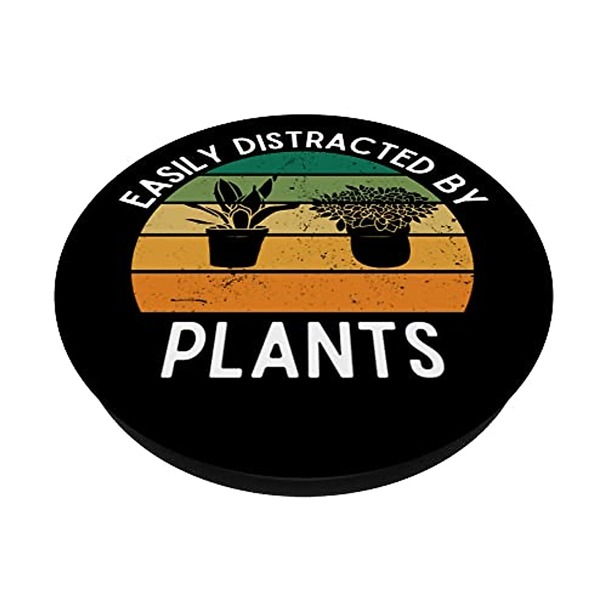 Retro Pots Easily Distracted By Plants | Botany Plant Lover PopSockets Swappable PopGrip