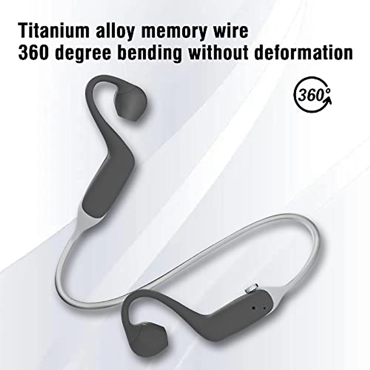 HCMOBI Bone Conduction Headphones, Open Ear Sport Headphones, Wireless Headphones with Built-in Mic, Echo Noise Cancellation Headset, Waterproof Earphones for Running Workouts Sports Work Home/Office