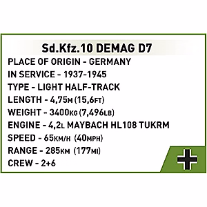 Cobi toys 367 Pcs Hc WWII /2272/ 'Sd.Kfz.10 & Field Kitchen Executive Edition