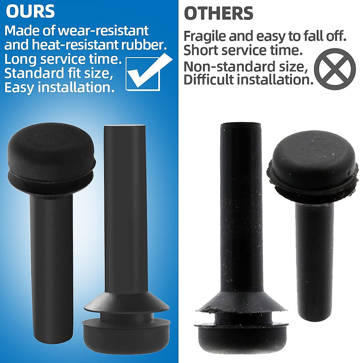 WB02X24790 Grate Rubber Feet Replacement for GE Gas Stove Top Range Burner Grate Foot Rubber Pads Stove Parts Rubber Grate Bumpers Stove Cooktop Grate Foot - 6 Pack