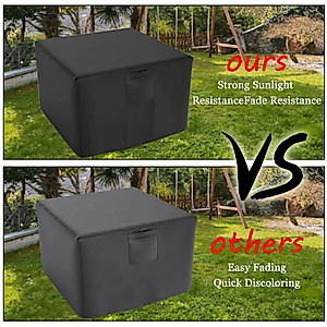 600D Fire Pit Cover Square 32 inch, Fits for 28-32 Inch Gas Fire Table, Oxford Fabric Outdoor Fireplace Cover, Waterproof Rectangle Firepit Cover (32 inch square)