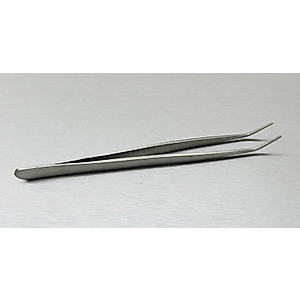 Tweezers Bent Tip Tweezer 45 Degree Bent Smooth Tips Jewelry Bead Hobby & Crafts 7" by JTS