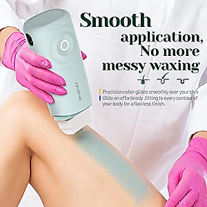 Waxfans Roll on Wax Kit for Hair Removal,Wax Warmer for Hair Removal，at Home Waxing Kit for Women，Wax RollerKit，Wax Kit for Full Body,Rose Wax Roller