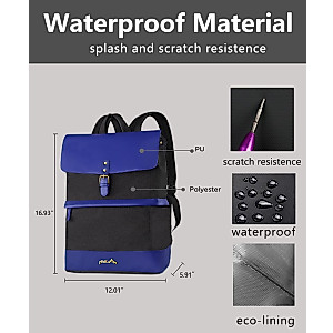 MEL JUN Laptop Backpack for School and Travel , 15.6 Inch Durable Casual Laptop Computer Backpack, Waterproof Resistant College Bookbag Gifts for Men Women -Grey with Blue