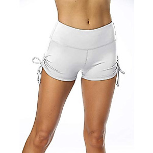 CADMUS Athletic Booty Shorts for Women 3 Pack High Waisted Workout Pro,1021,Black,Grey,White,Small