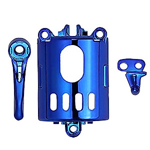 yotijar DIY Modified Hair Clipper Parts, 3pcs/Set Motor Cover Case Shell Adjustor Bar & Switch Kit for Wahl 8591/8148/8504 Cordless Hair Clippers - Blue