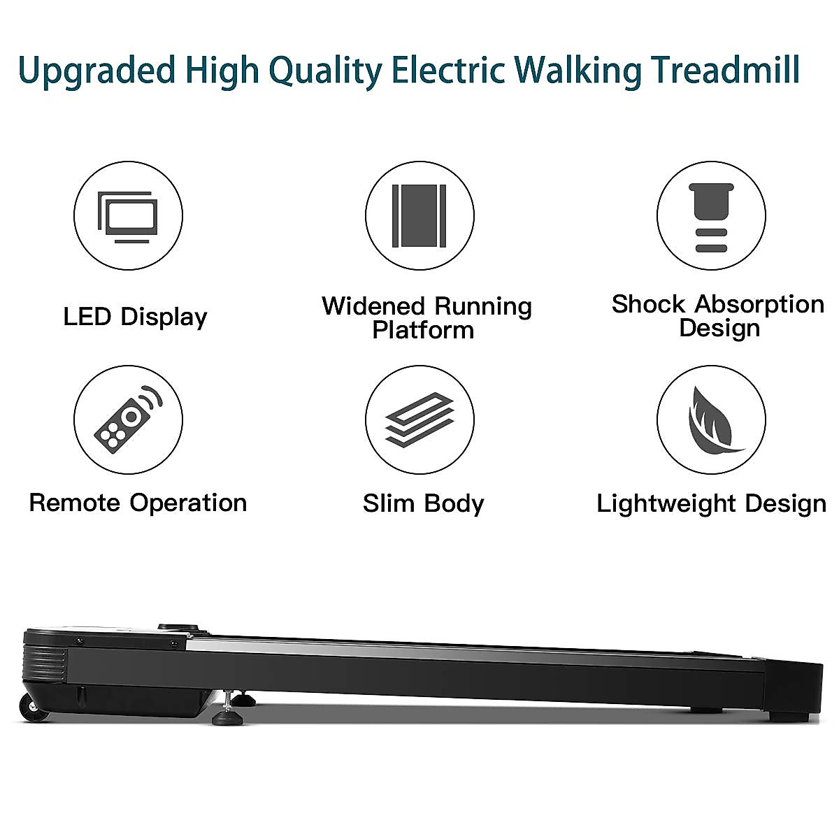 GYMAX Under Desk Walk Treadmill, Easy Assembly Flat Treadmill with LED Display, Touch Control, Independent Remote Controller, Electric Walking & Jogging Machine with 3 Preset Models & 12 Built-in Prog