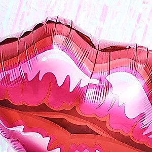 BinaryABC Lips Shape Balloon Foil Mylar Balloon,Valentines Day Wedding Engagement Props, 4Pcs