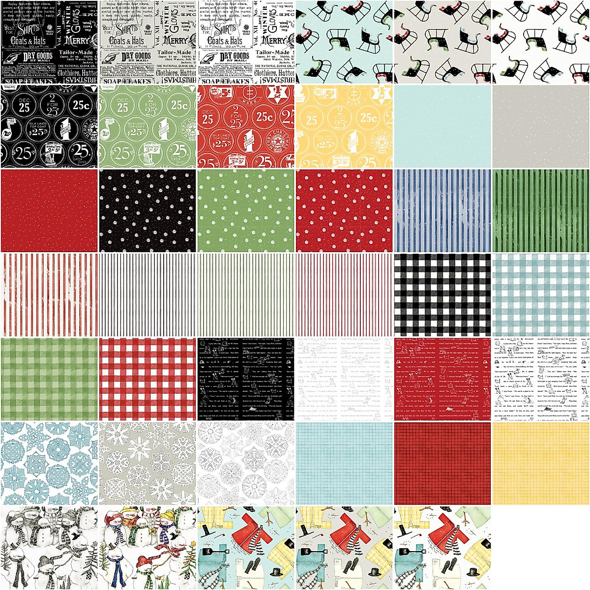 J Wecker Frisch White As Snow 5" Stacker 42 5-inch Squares Charm Pack Riley Blake Designs 5-13550-42