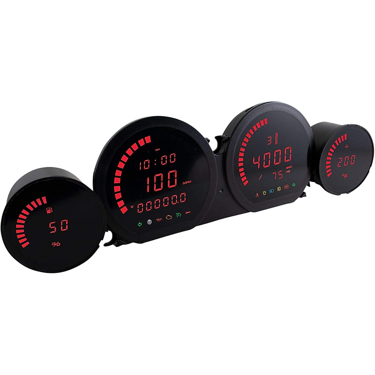 KOSO HD-03L Four Gauges Kit (Red LED) Compatible with 14-18 Harley FLHX2
