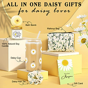 Daisy Gifts for Women, Gifts Baskets for Women, Cute Unique Birthday Gifts for Women Best Friend, Inspirational Gifts for Women, Gifts for Women Her Teen Girl Sister Friendship, Daisy Themed Gifts