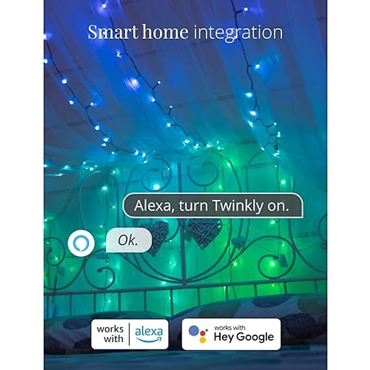 Twinkly App-Controlled 105ft Smart String LED Lights with 400 AWW LEDs - WiFi & Bluetooth Connectivity, Sync with Music, Indoor/Outdoor Use (IP44), Compatible with Google Assistant & Amazon Alexa