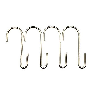 LQJ Pro Large S Hooks Anti-Rust Hang Iron Cast Pots and Pans from Wire Rack Shelf Narrow End Don't Come Off 7 Pack 3.7" Length Solid Metal Hang Tools Kitchenware Belt Handbag in Closet Pantry Garden