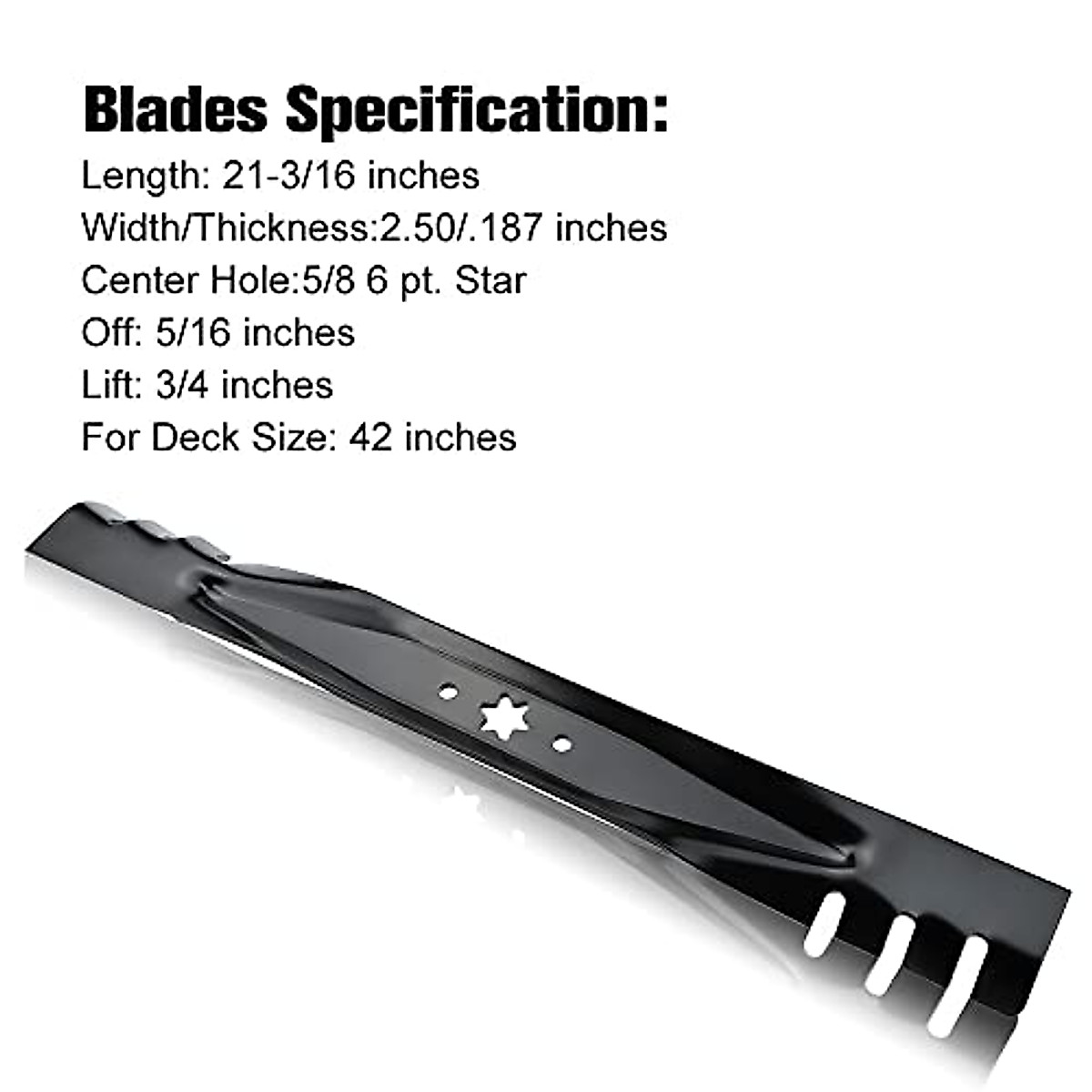 Grasscool 42 Inch Mower Mulching Blades for Troy Bilt Mustang Pony Bronco Cub Cadet 42'' XT1 XT2 LT42 LTX1040 RZT-L42 Lawn Mower Replace 942-0616 742-0616 942-04126 942-04308-X