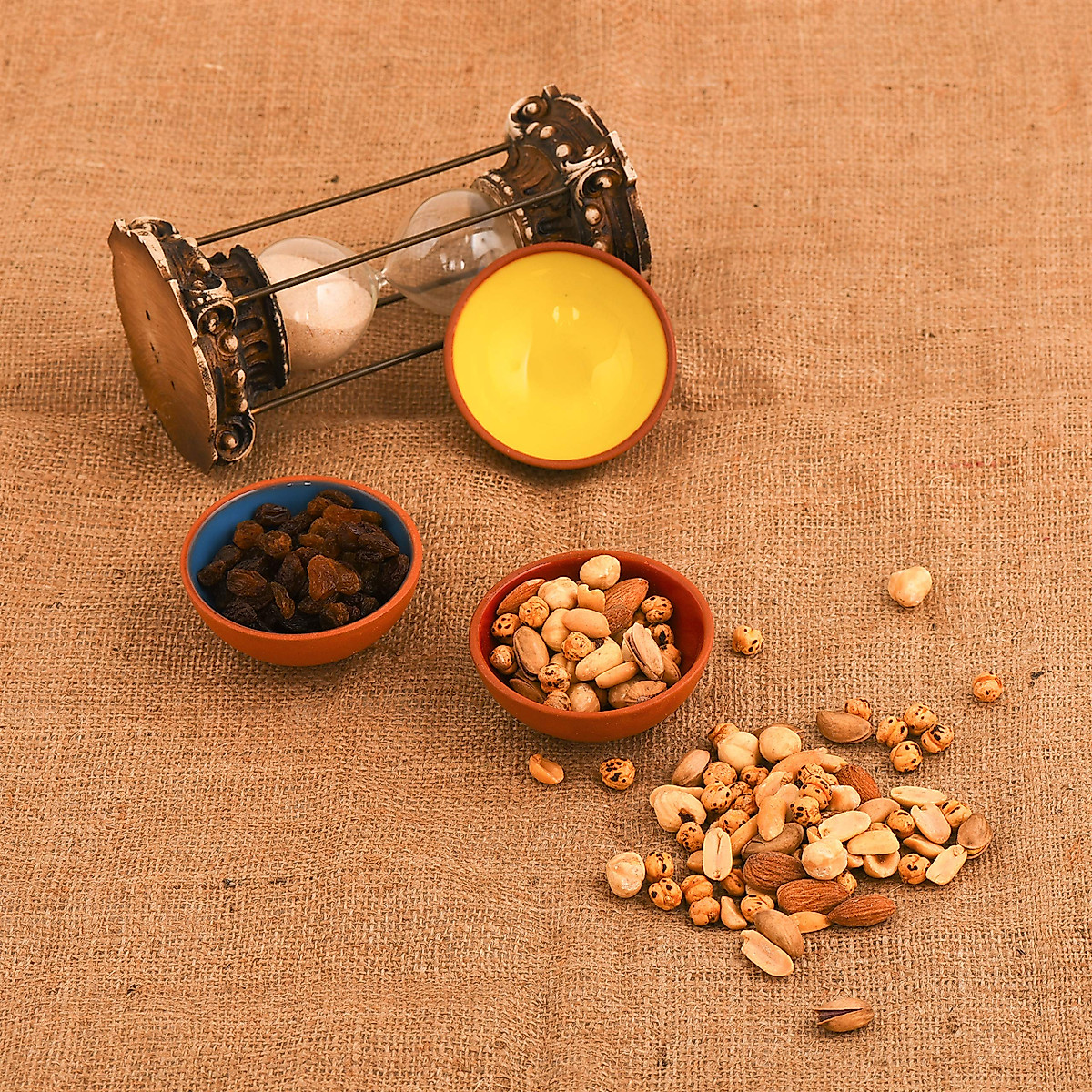 Onquma Ceramic Pinch Bowls - Natural Line and Handcrafted Ceramic Prep Small Sauce Dipping Serving Pinch Bowls - Multicolor Home, Kitchen, Coffee Table Decor| Set of 6, 3.34 x 1.57 x 3.34 inches