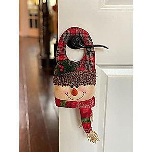 S/2 Snowmen Door Knob Wall Room Hangers Soft Plush Fabric Christmas Winter Holiday Decorations Home Business (Snowmen Hangers)