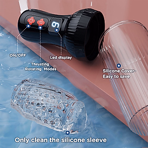 Uoffile Male Masturbator Sex Toys, Automatic Male Masturbators Sex Toy with 9 Thrusting & Rotating Modes, Mens Sex Machine Electric Pocket Pussy with Cover, LCD Display Male Stroker Adult Sex Toys