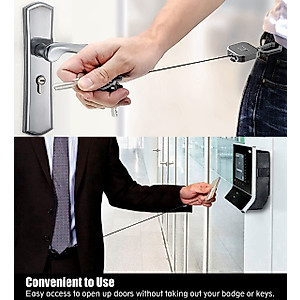 ELV Self Retractable ID Badge Holder Key Reel, Heavy Duty Metal Body, 30 Inches Upgraded Dyneema Cord, Carabiner Keychain with Belt Clip, Hold Up to 15 Keys and Tools