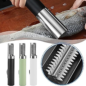 RJSQAQE Electric Fish Scaler,125W Powerful Cordless Fish Scaler Scale Scraper Remover Cleaner Skinner Kit,Built-in 3000mAh Battery USB Rechargeable Fish Cleaning Tools