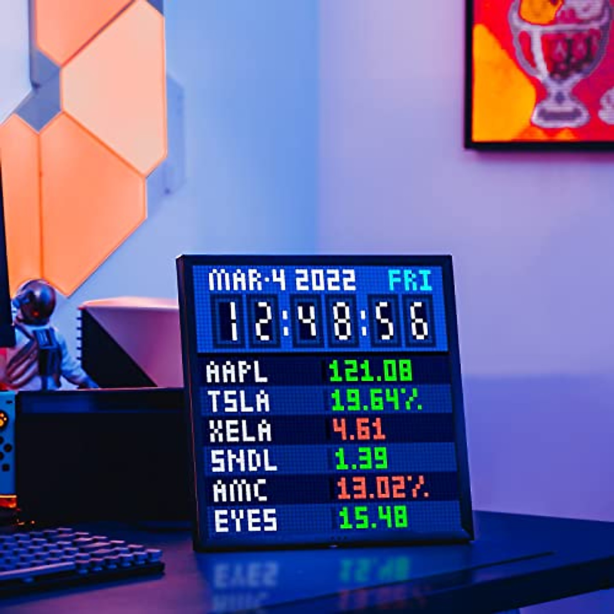 Divoom Pixoo-64 - WiFi Pixel Cloud Digital Frame with APP Control,64 X 64 LED Panel Display Frame for Gaming Room Decoration/Social Media Fans Counter