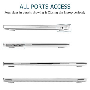 Mektron Case for MacBook Air 15 INCH 2024 M3 A3114 /2023 M2 A2941 Case with 15.3" Liquid Retina Display & Touch ID Cover, Plastic Hard Shell with Screen Protector, Crystal Clear