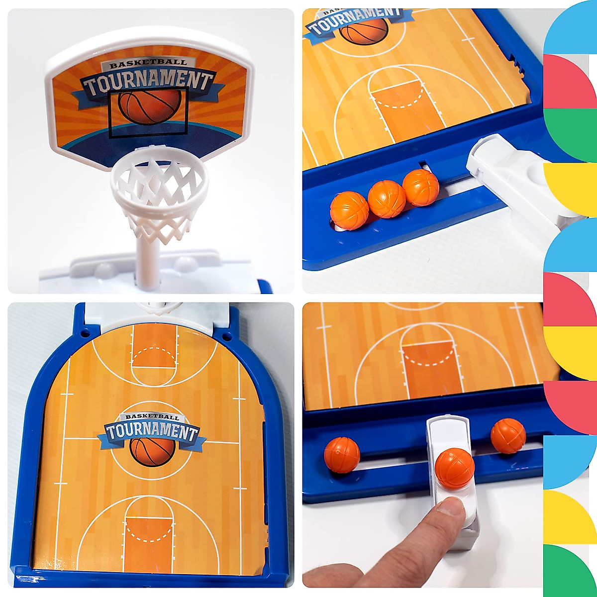 Dazzling Toys Kids Indoor Basketball - Mini Tabletop Finger Flick Games for Toddler, Desk Game Toys, Small Table Sports Machine Toy, Tiny Basketballs & Hoop for Home, Kid Basket Ball Room Arcade