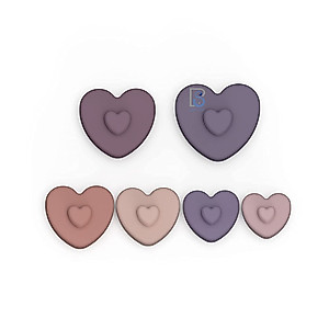 Baby Step Silicone Stacking Toys for Babies – Soft Building Tower & Baby Teether, Educational Ring Stacker Baby Sensory Toy, 6 Pieces Heart Shaped Purple Stacking Rings Tower