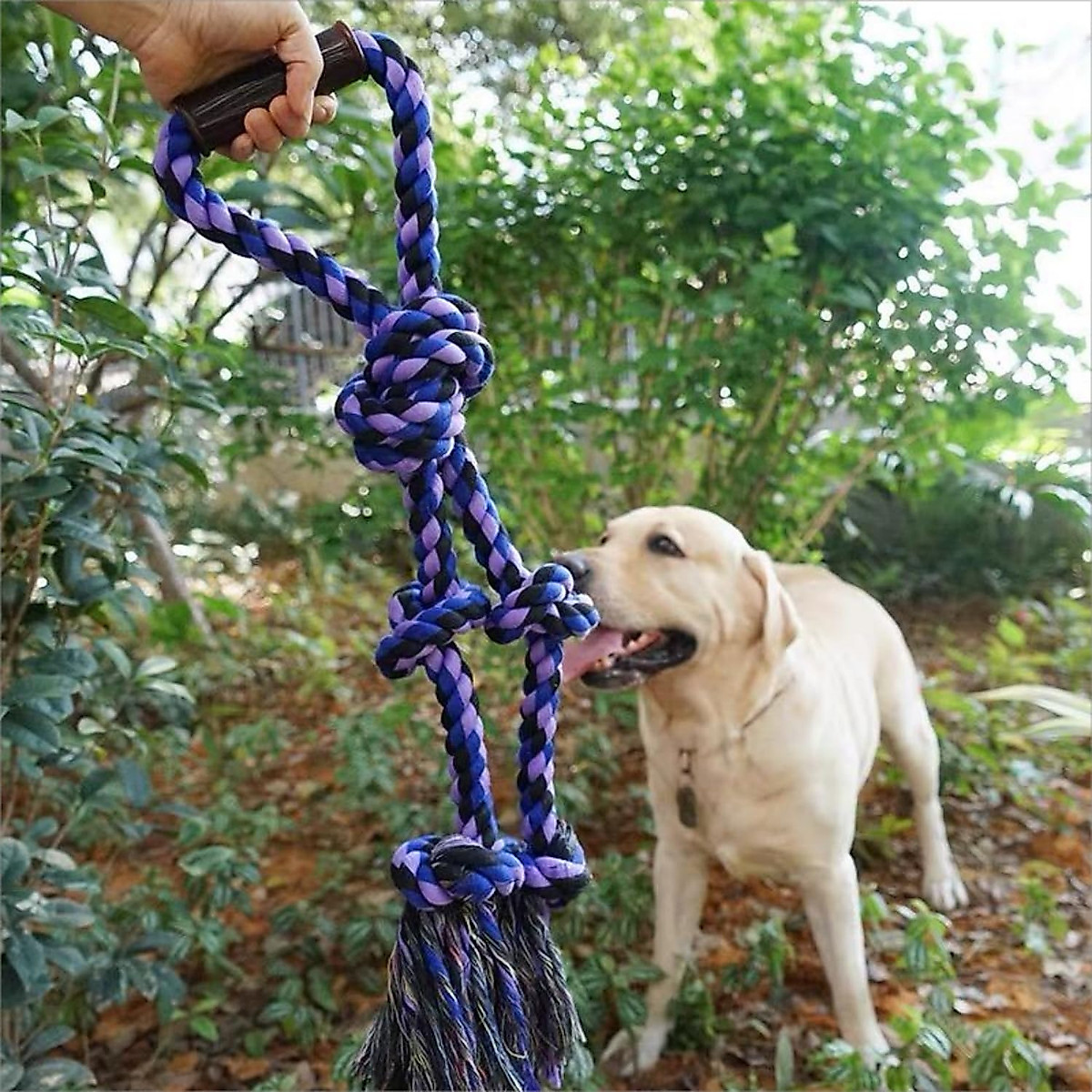 YORUWAN Dog Rope Toys for Aggressive Chewers Large Breeds, Interactive Toys,Tough Dog Chew Toys for Large and Medium Dogs, Indestructible Dental Cleaning Dog Tug of War Toys (Purple)