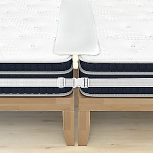 GOFLAME 9” Wide Bed Bridge Twin to King Converter Kit, Mattress Connector Kit with Adjustable Strap, Split King Gap Filler, Non-Slip Twin Beds Connector for Guests Stayovers, Easy Combine
