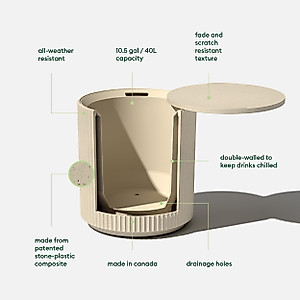 Veradek Cooler Side Table - 2 in 1 - Designed for use as Outdoor Side Table, Outdoor Patio Decor and Ice Chest