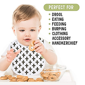 KeaBabies 5-Pack Muslin Baby Burp Cloths and 8-Pack Baby Bibs for Boys & Girls - Machine Washable Newborn Cloth Bib