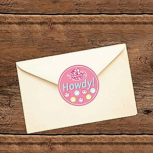 Pop Resin Howdy Sticker Thank You Stickers Roll 1.5 inch Cowboy Cowgirl Hat Sticker Small Shop Sticker Small Business Packaging Thank You Stickers 500 Pcs/Roll, Multicolored