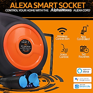 SuperHandy Electric Snow Thrower Walk-Behind Blower 15A 18 x10 Inch & Cord Reel 12AWG x 50' Feet [Bundle Deal]