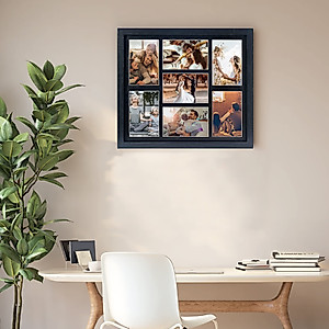 GMFrames 4X6 Picture Frame Collage with 7 Openings Multi Graduation Photo Frame with Wall Hanging for Keepsake Gifts Black